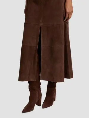 Tanya Taylor Hudson Suede Midi-skirt