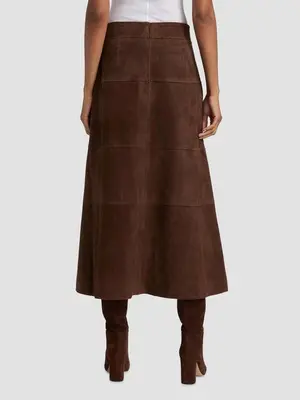 Tanya Taylor Hudson Suede Midi-skirt