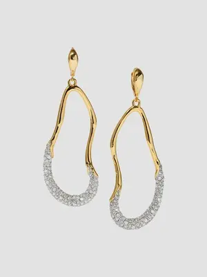 Alexis Bittar Solanales 14k-gold-plated, Rhodium-plated & Hoop Drop Earrings - Crystal
