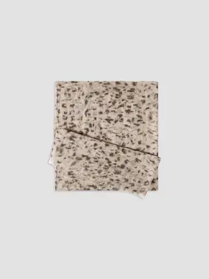 Brunello Cucinelli Lynx Print Cashmere Scarf - Beige