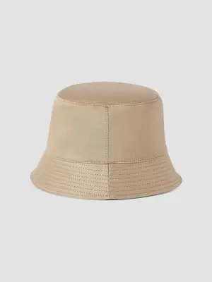 Brunello Cucinelli Cotton, Linen And Virgin Wool Reversible Bucket Hat With Monili