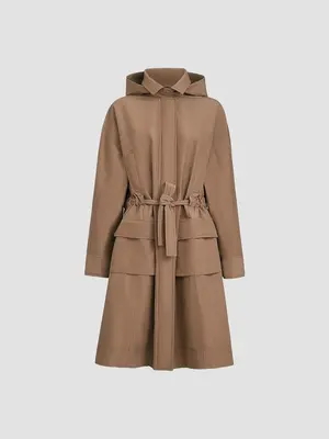 Brunello Cucinelli Techno Cotton Taffeta Coat With Detachable Hood