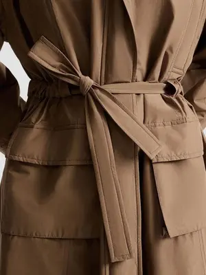 Brunello Cucinelli Techno Cotton Taffeta Coat With Detachable Hood