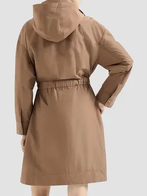 Brunello Cucinelli Techno Cotton Taffeta Coat With Detachable Hood