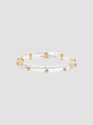 Alexis Bittar 14k-gold-plated, Lucite & Hinged Bangle - Crystal