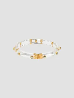 Alexis Bittar 14k-gold-plated, Lucite & Hinged Bangle
