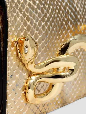 Alexis Bittar 14k-gold-plated Serpent Handle & Leather Clutch - Gold Python