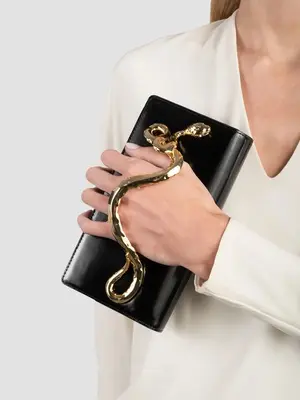 Alexis Bittar 14k-gold-plated & Leather Clutch - Black
