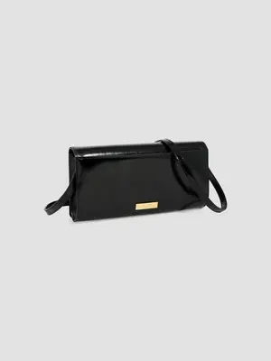 Alexis Bittar 14k-gold-plated & Leather Clutch - Black
