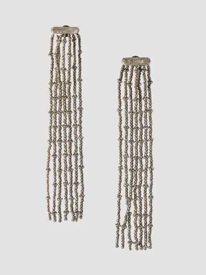 Brunello Cucinelli Frayed Earrings In Sterling - Silver