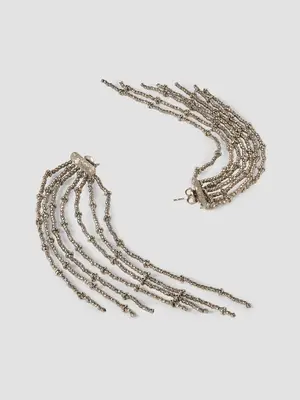 Brunello Cucinelli Frayed Earrings In Sterling