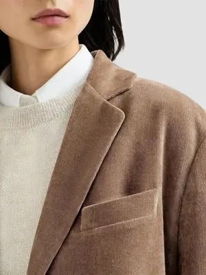 Brunello Cucinelli Fluid Corduroy Blazer With Monili