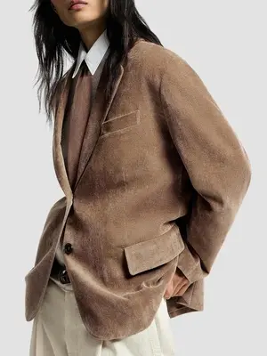 Brunello Cucinelli Fluid Corduroy Blazer With Monili