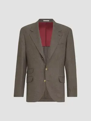 Brunello Cucinelli Mouliné Virgin Wool Twill Deconstructed Cavallo Blazer - Brown