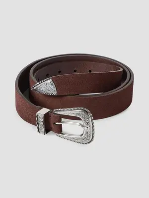 Brunello Cucinelli Reversed Leather Belt With Tip