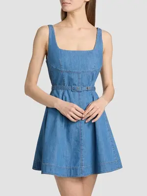 Tanya Taylor Paige Belted Denim Minidress