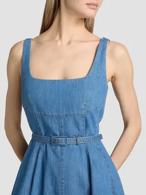 Tanya Taylor Paige Belted Denim Minidress