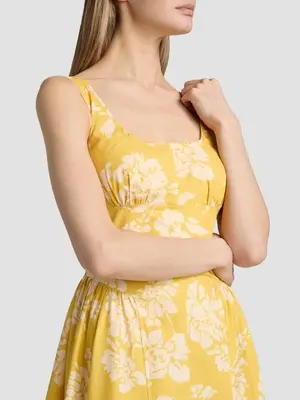 Tanya Taylor Cadence Floral Cotton Poplin Midi-dress