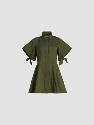 Tanya Taylor Corinna Cotton Mini-shirtdress - Army
