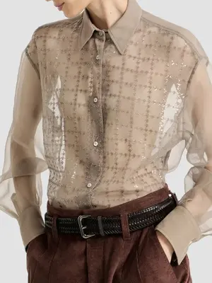 Brunello Cucinelli Crispy Silk Shirt - Light Brown