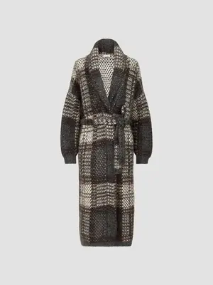 Brunello Cucinelli Dazzling Tartan Double Knit Coat