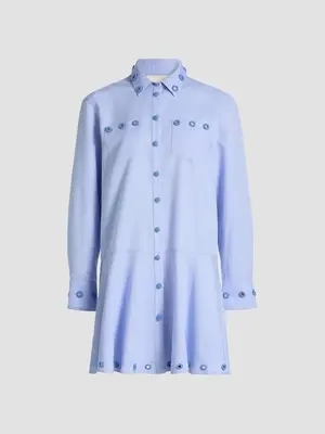 Cinq À Sept Giulia Crochet Mirrors Mini Shirtdress