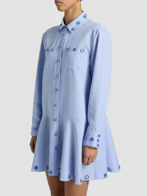 Cinq À Sept Giulia Crochet Mirrors Mini Shirtdress