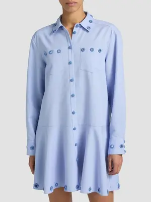 Cinq À Sept Giulia Crochet Mirrors Mini Shirtdress