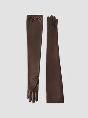 Brunello Cucinelli Nappa Leather Long Gloves - Rust Brown