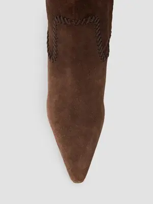 Cinq À Sept Resort Marta 60mm Whipstitched Suede Boots - Chocolate