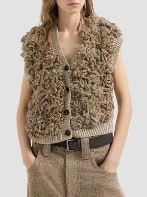 Brunello Cucinelli Handmade Dazzling Blossom Opera Knit Vest