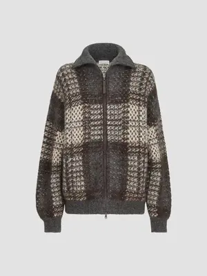 Brunello Cucinelli Dazzling Tartan Double Knit Outerwear Jacket