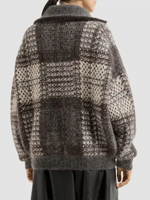 Brunello Cucinelli Dazzling Tartan Double Knit Outerwear Jacket