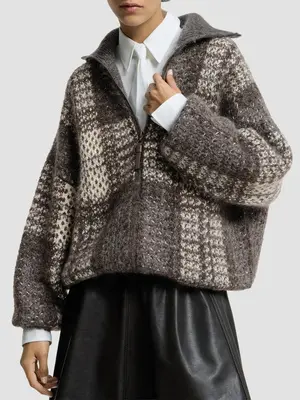 Brunello Cucinelli Dazzling Tartan Double Knit Outerwear Jacket