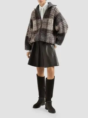 Brunello Cucinelli Dazzling Tartan Double Knit Outerwear Jacket