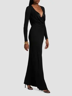Elisabetta Franchi Red Carpet Crêpe Jersey Column Gown