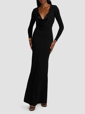 Elisabetta Franchi Red Carpet Crêpe Jersey Column Gown