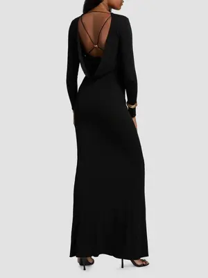 Elisabetta Franchi Red Carpet Crêpe Jersey Column Gown