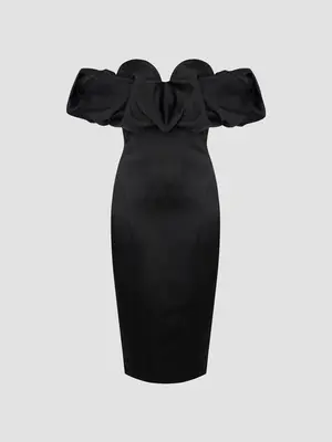 Elisabetta Franchi Duchess Satin 3d Cocktail Dress