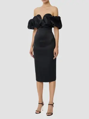 Elisabetta Franchi Duchess Satin 3d Cocktail Dress