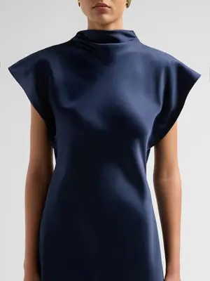 Tanya Taylor Adrien Satin Flutter-sleeve Midi Dress