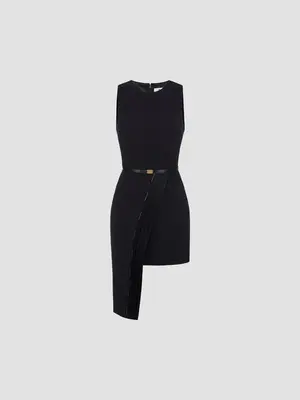Elisabetta Franchi Crêpe Tuxedo Asymmetric Dress