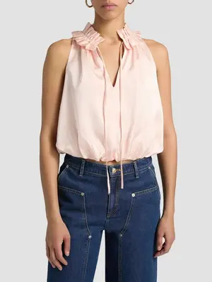 Cinq À Sept Lucianna Ruffled Collar Bubble Top