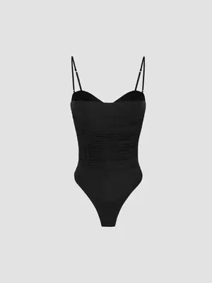 Elisabetta Franchi Draped Jersey Bodysuit