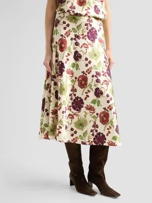 Tanya Taylor Beth Floral A-line Midi Skirt