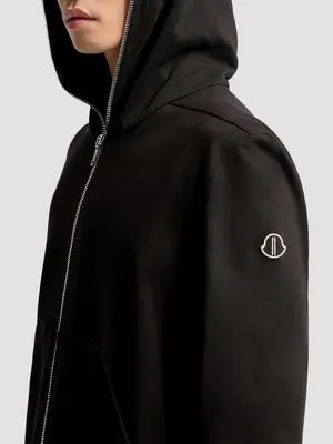 Moncler Rick Owens Ziplock Hooded Sweatshirt In Cotton