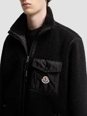 Moncler Zip-up Sweatshirt In Teddy - Black