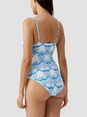Melissa Odabash Panarea Floral V-neck One-piece Swimsuit