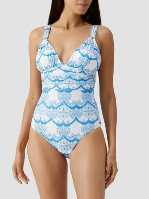 Melissa Odabash Panarea Floral V-neck One-piece Swimsuit