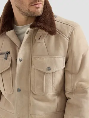 Brunello Cucinelli Waxed Shearling Safari Jacket